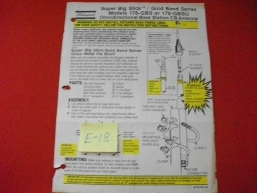 SHAKESPEARE- SUPER BIG STICK / GOLD BAND SERIES MODELS 176-GBS OR 176 ...