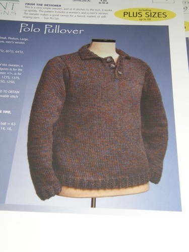 Vermont Fiber Designs Knitting Pattern 149 Polo Pullover Up to 6X | eBay