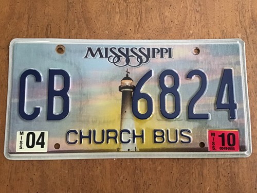 2010 Mississippi Church Bus License Plate Tag CB 6824 | eBay