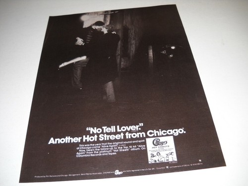CHICAGO the band NO TELL LOVER another hot street original 1978 PROMO ...