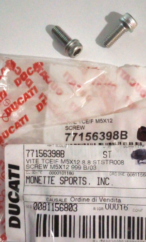 Ducati Screw M5X12 NOS 77156398B Qty. 2 (L-8581) | eBay
