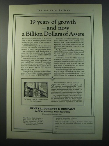 1930 Henry L. Doherty & Company Ad - 19 years of growth | eBay