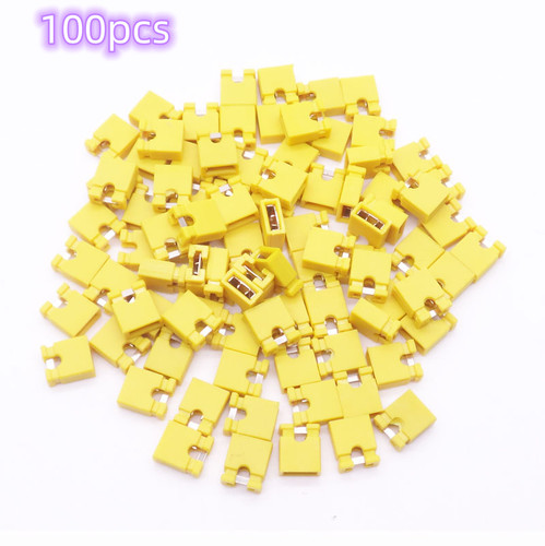 100Pcs Yellow 2.54mm Jumper Cap Jumper Short Circuit Cap Cont | eBay