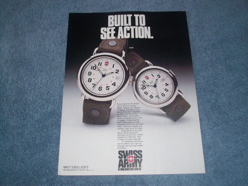 1995 Swiss Army Brand Vintage Cavalry Watch Ad "Built to See Action" | eBay