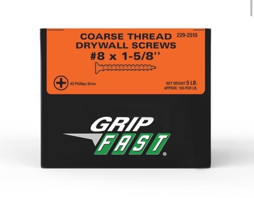 #8 x 1-5/8" Drywall Screws 5lb Coarse Thread Black Phosphate | eBay