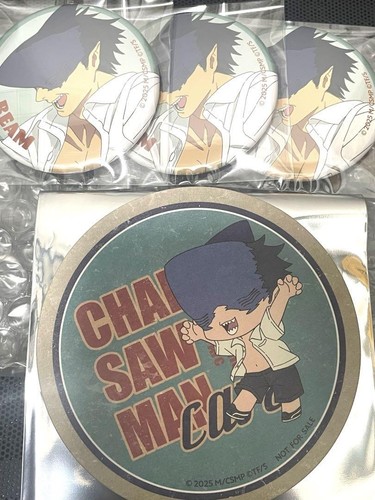 Beam Chainsaw Man Cafe Bonus Coaster Can Badge x 3 | eBay