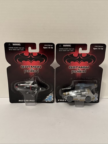 1997 Kenner Batman and Robin 2 Car Lot REDBIRD And FREEZEMOBILE DIECAST ...