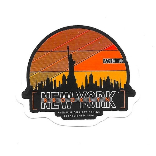 New York City Skyline Vinyl Sticker Manhattan Brooklyn Sunset Decal NYC ...