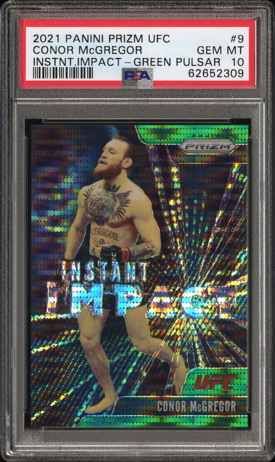 Conor McGregor 2021 Prizm UFC #9 Instant Impact - Green Pulsar /25 ...
