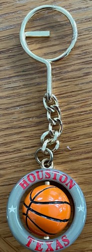 New "Houston Texas" Rotating Metal Basketball KEY CHAIN Ring Keychain ...