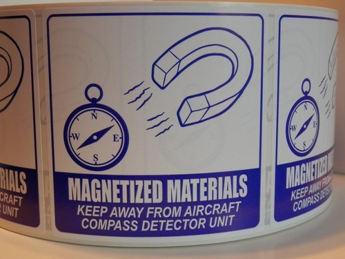 MAGNETIZED MATERIALS 4x4 Warning Sticker Label 75/rl | eBay