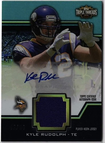 2011 Topps Triple Threads Kyle Rudolph Rookie Jersey Autograph Card /50 ...
