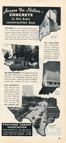 1951 Print Ad of Portland Cement Association Concrete street in Kilgore ...