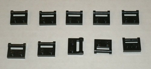 LEGO NEW 1x2 Black Plate Handle on Side (Closed Ends) (10x) 4225201 ...