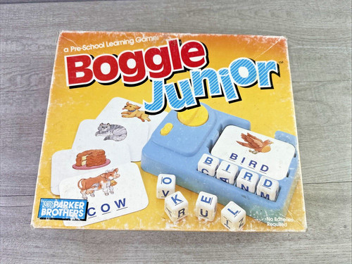 Boggle Jr Game 1998 Parker Bros. Preschool Learning Game COMPLETE ...