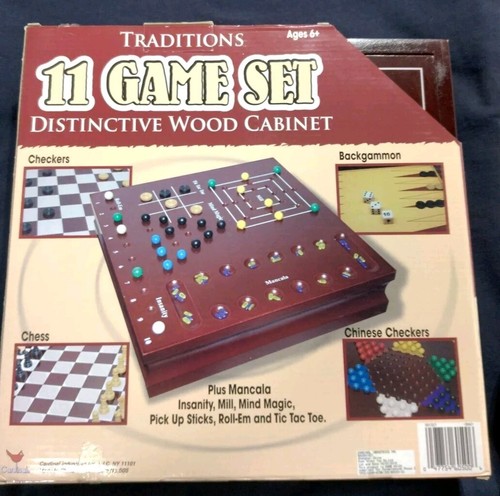 Cardinal Games Traditions 11 Game Set In Wood Cabinet NIB 47754605006| eBay