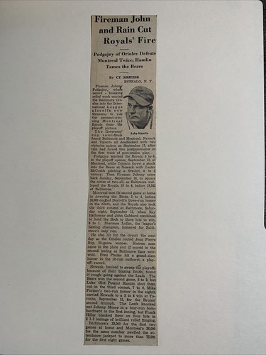 Luke Hamlin Toronto Maple Leafs 1945 Sporting News Baseball 2X11 Panel ...