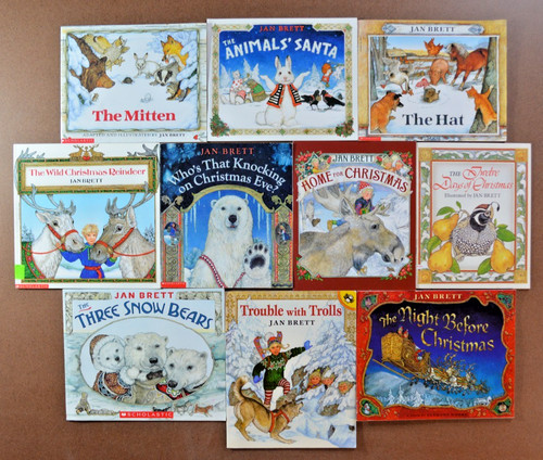 Lot of 10 Christmas Picture Books by JAN BRETT Mitten, Hat, Gingerbread ...