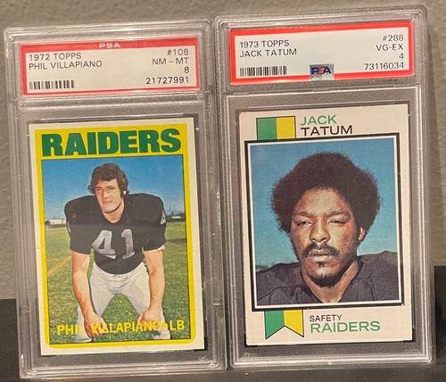 2 card PSA lot rookies Phil Villapiano & Jack Tatum Oakland Raiders ...