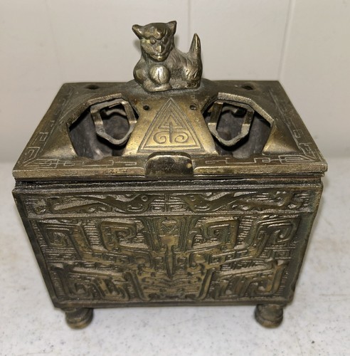 Unique Antique Chinese Brass Bronze Incense Burner Censer Box Hidden ...