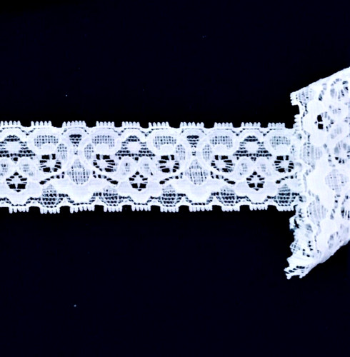 Stretch Lace Trim Picot Edge Galloon Lingerie Elastic 1-1/4" Blue 5 yds ...