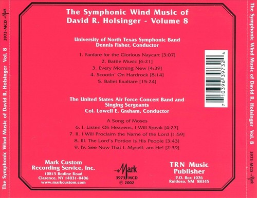 THE SYMPHONIC WIND MUSIC OF DAVID R. HOLSINGER, VOL. 8 NEW CD ...