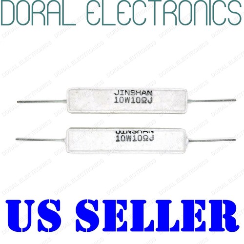 2 pcs 10 ohm 10RΩJ 10 watt Axial Ceramic Cement Power Resistor 10W ...