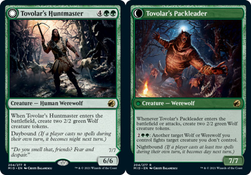 1 x Tovolar's Huntmaster // Tovolar's Packleader - Innistrad: Midnight ...
