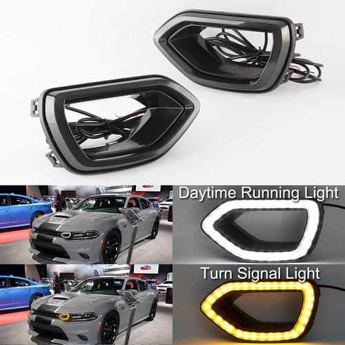 For Dodge Charger 2015-2020 SRT Scat Pack Grille Smoke LED Lights Pig ...