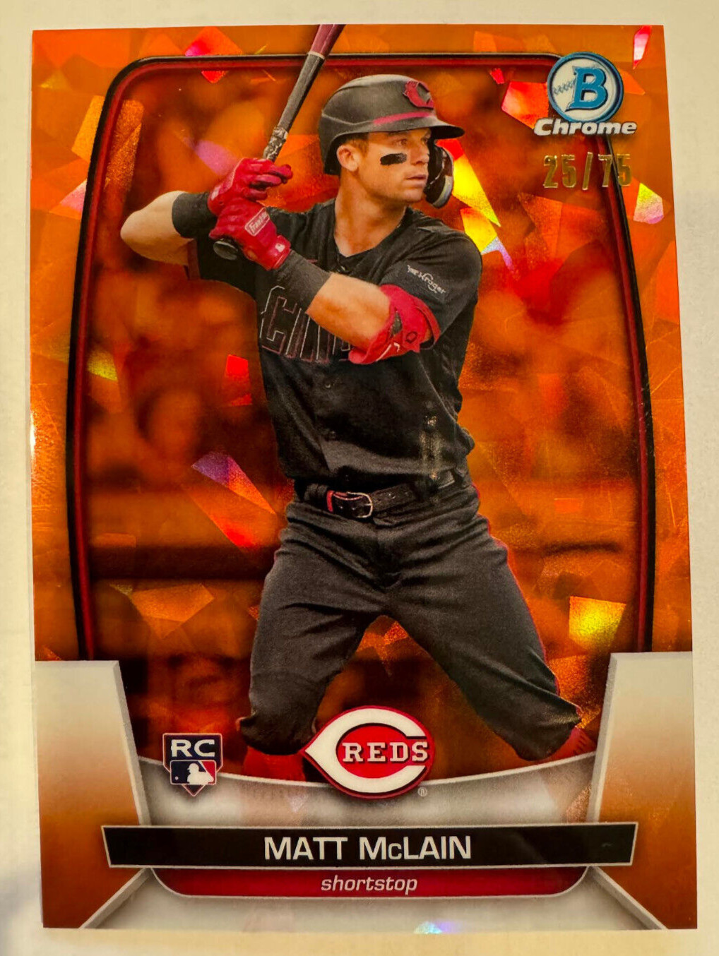 Matt McLain 2023 Bowman Chrome Sapphire Edition #94 Orange /75 RAW ...