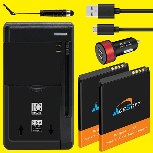 Long Life 2×1520mAh Battery Car Charger Cable stylus for Alcatel ...