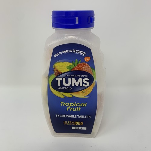 Tums Ultra Antacid Chewable Tablets, Tropical Fruit, 1000 mg, Exp.1/26 ...