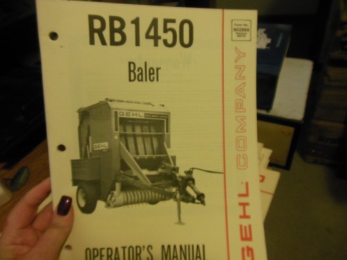 Gehl RB 1450 Baler Owner's Operator's Manual | eBay