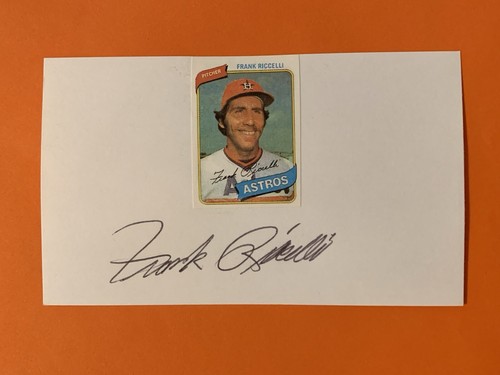 FRANK RICCELLI Signed HOUSTON ASTROS / SF GIANTS 3x5 Index Card ...