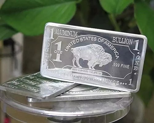 1 oz one troy ounce usa american buffalo .999 fine aluminum bullion bar ...