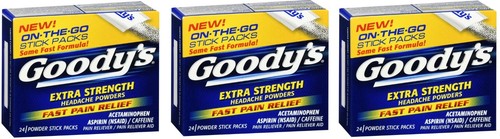 Goody's Extra Strength Headache Powder 24ct (3 Pack) | eBay