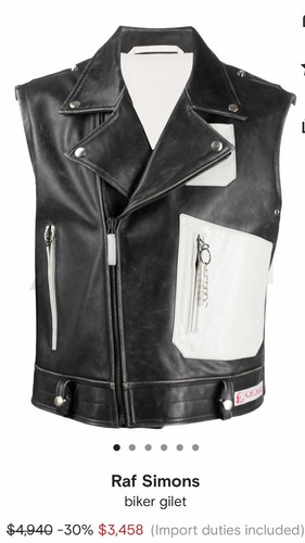 Raf Simons mens Oversized biker vest. 48/M. 5000 | eBay