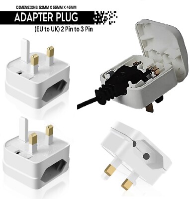 2 Pin To 3 Pin Plug Adapter for sale | eBay UK