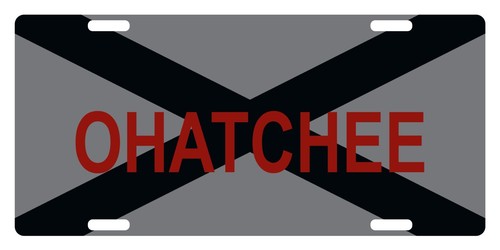 Alabama State Flag License Plate Gray & Black Version Ohatchee | eBay