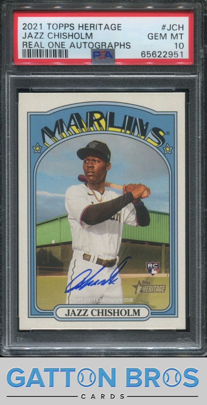 Jazz Chisholm Jr. 2021 Topps Heritage #ROA-JCH Real One Autographs ...