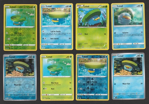 Lotad Pokemon Card Collection Set of 8 English Cards Holo Water Grass ...