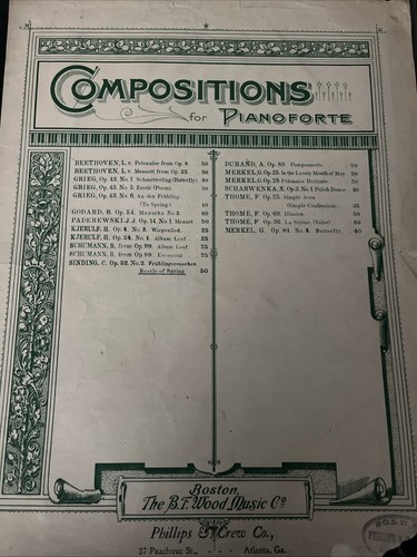 Rustle Of Spring Fruhlinhsrauschen Sinding Sheet Music | eBay