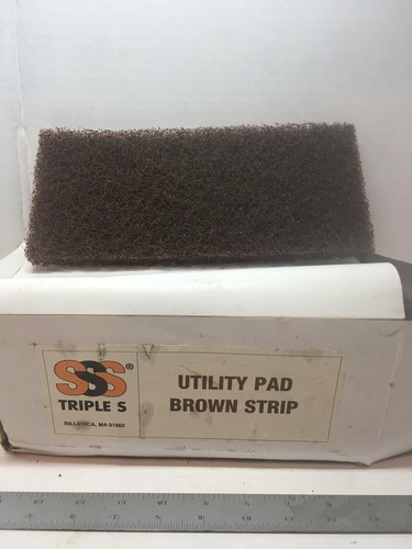 UTILITY PAD BROWN STRIPS BY TRIPLE S, HEAVY DUTY CLEANING PADS (LOT OF ...