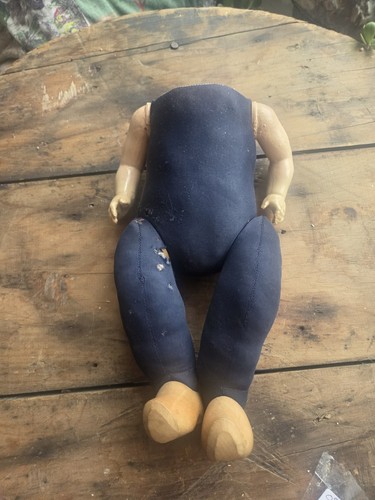 Large 21.5” Antique Composition Doll Body 2.5” Neck Orig Finish For ...