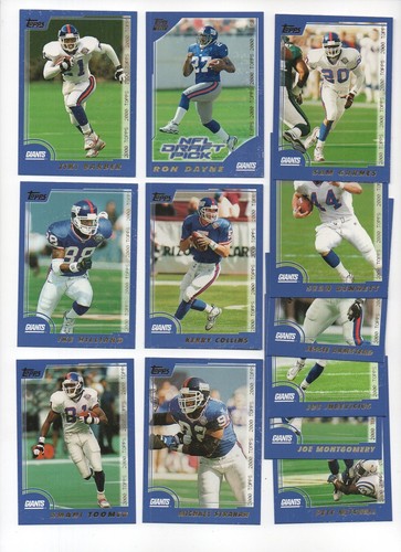 2000 Topps Football Collection NEW YORK GIANTS Complete Team Set - 12 ...