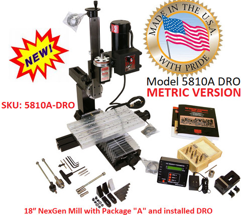 Sherline 5810A-DRO METRIC Deluxe Mill Package A. Oil reservoirs on all ...