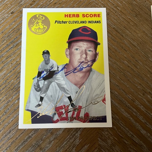 Autographed 1954 Topps reprint HERB SCORE “ GOLD” | eBay