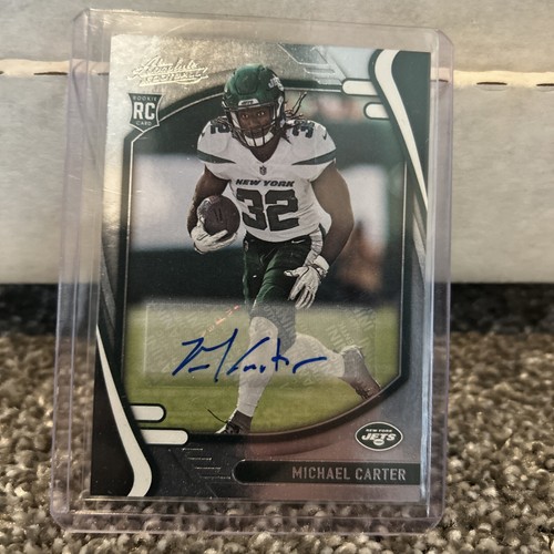 Michael Carter 2021 Absolute Rookie RC Signature Autograph #129 NY Jets ...
