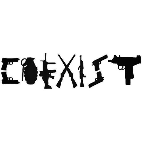 Coexist Guns Weapons Decal Sticker Window VINYL DECAL STICKER Car ...