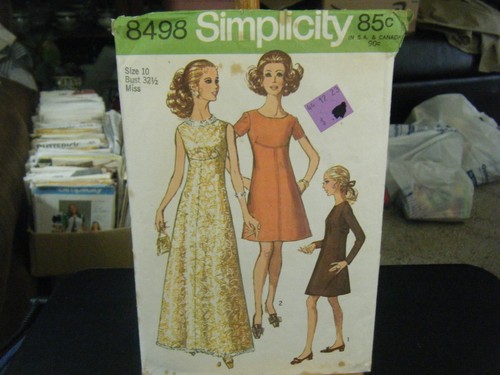 Simplicity 8498 Misses Dress in 2 Lengths Pattern - Size 10 Bust 32 1/2 ...